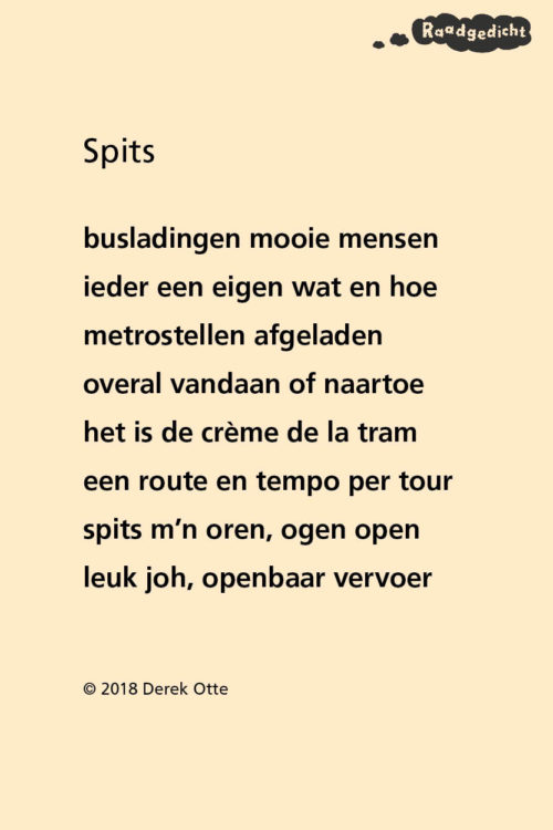 Spits – Derek Otte – oplossing | Raadgedicht